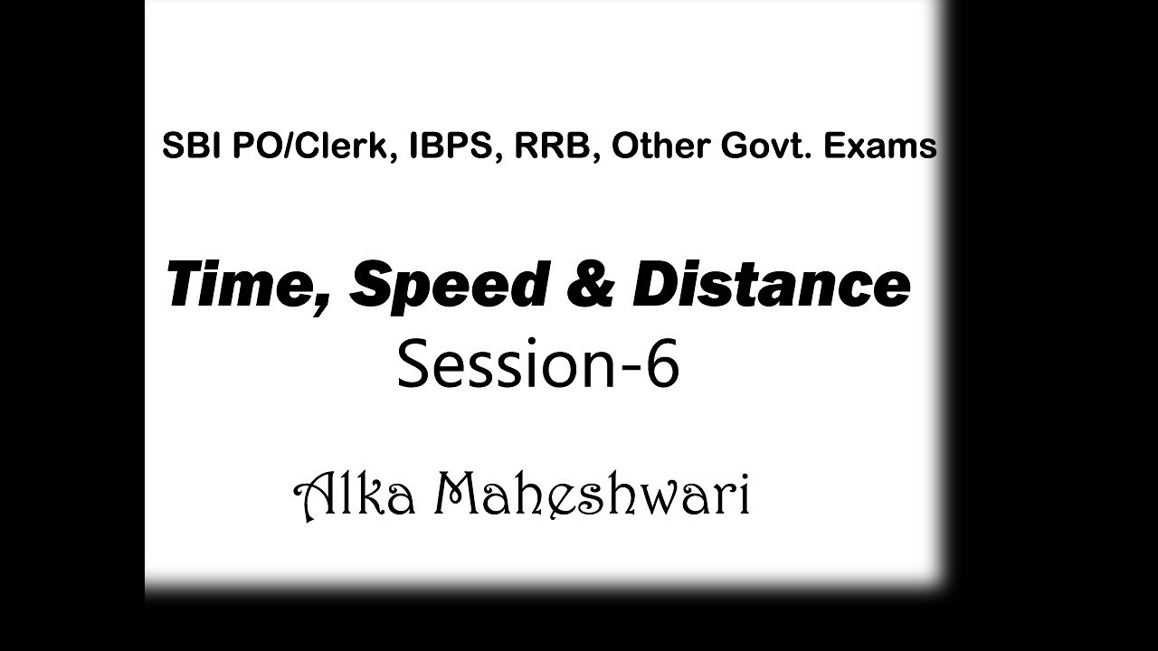 Time and Distance questions for ssc cgl Session 6 - YouTube