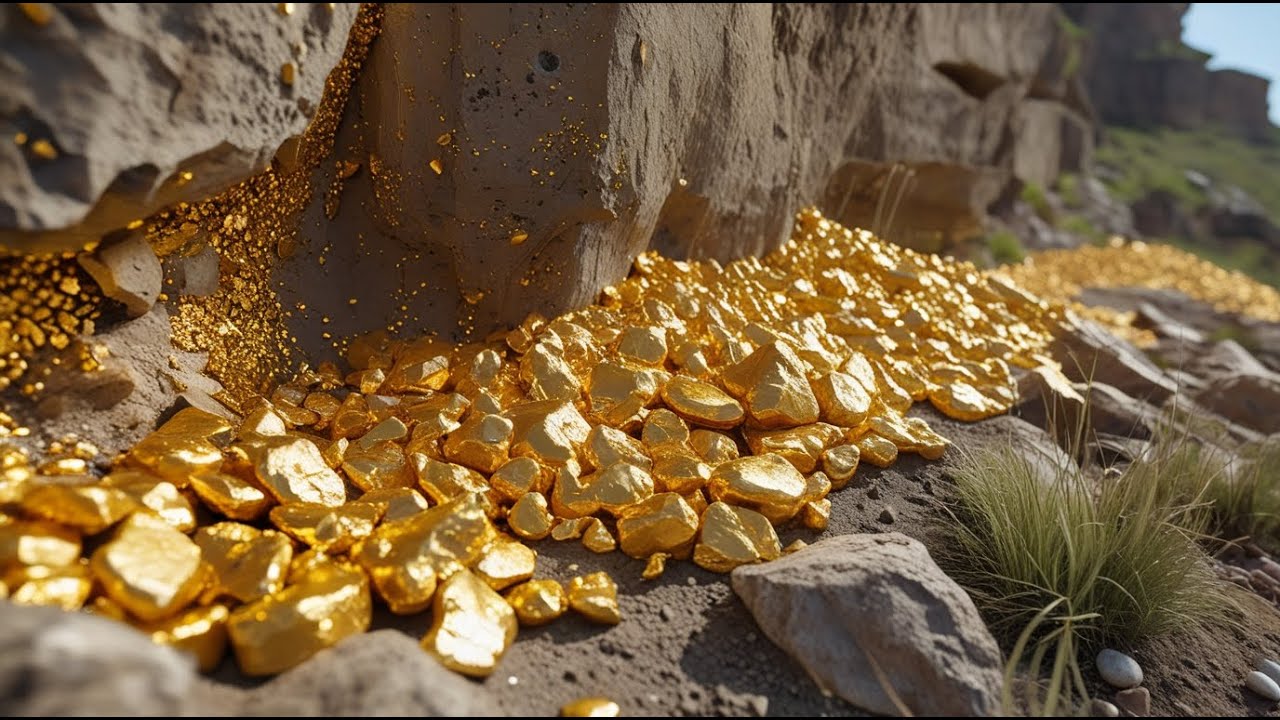Top Amazing Video! I found huge nuggets of gold treasure at mountain ...