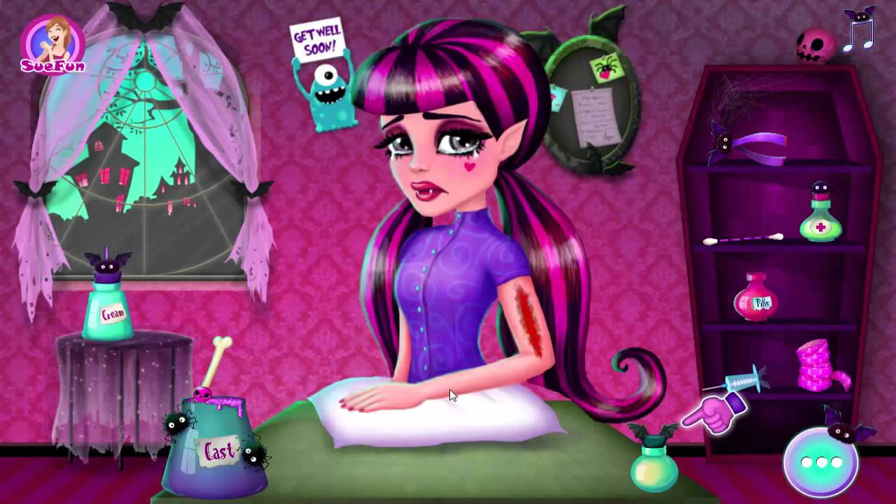Draculaura Arm Surgery Monster High Games for Kids - YouTube