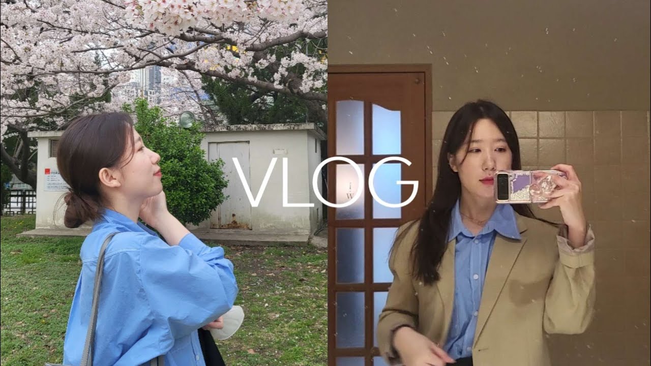 Vlog 직장인 브이로그 야근하는 K 직장인 막창 먹고 인생네컷 찍는 브이로그 벚꽃나들이🌸 퇴근후 카페로