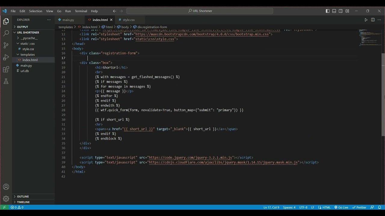 Url Shortener Using Flask Youtube