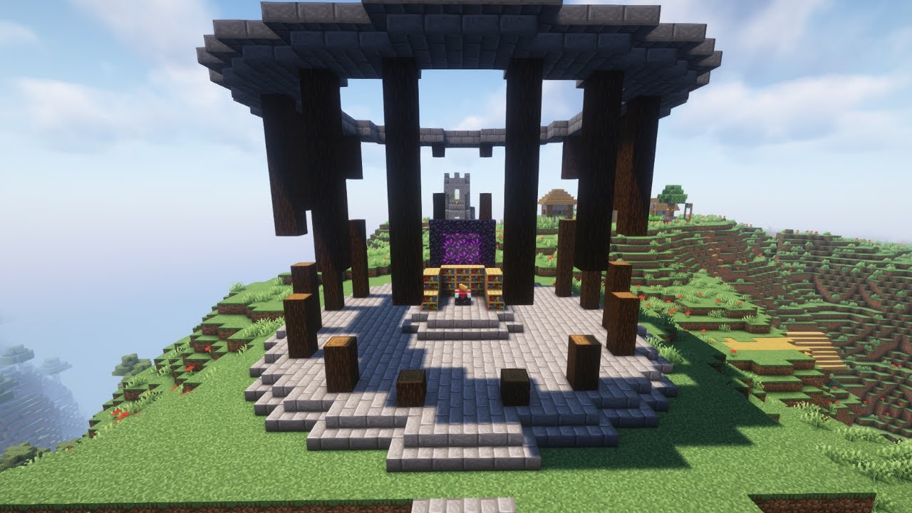 stone ruins with enchantment place and nether portal in minecraft | how ...