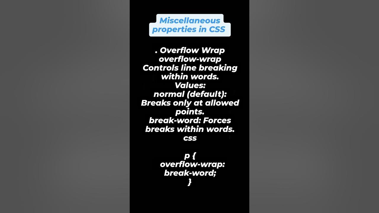 "Master Text Wrapping with CSS Overflow-Wrap! 📝 Perfect Line Breaks for Any Content!" - YouTube