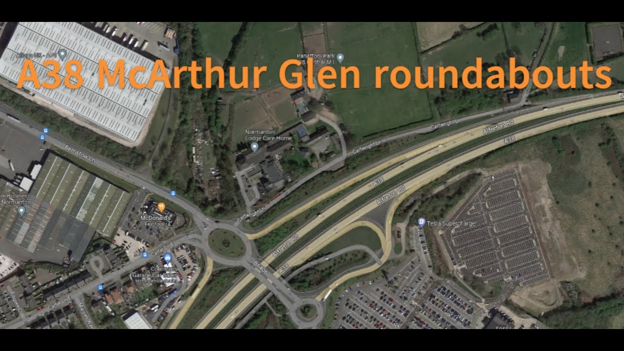 A38 McArthur Glen roundabouts - YouTube