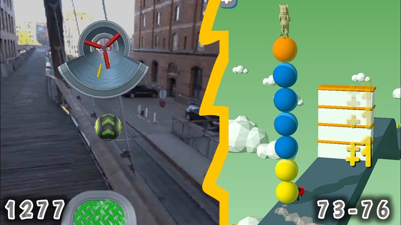 Going Balls updated 1277 vs Stack Rider 73-76 | SpeedRun Gameplay Walkthrough - YouTube