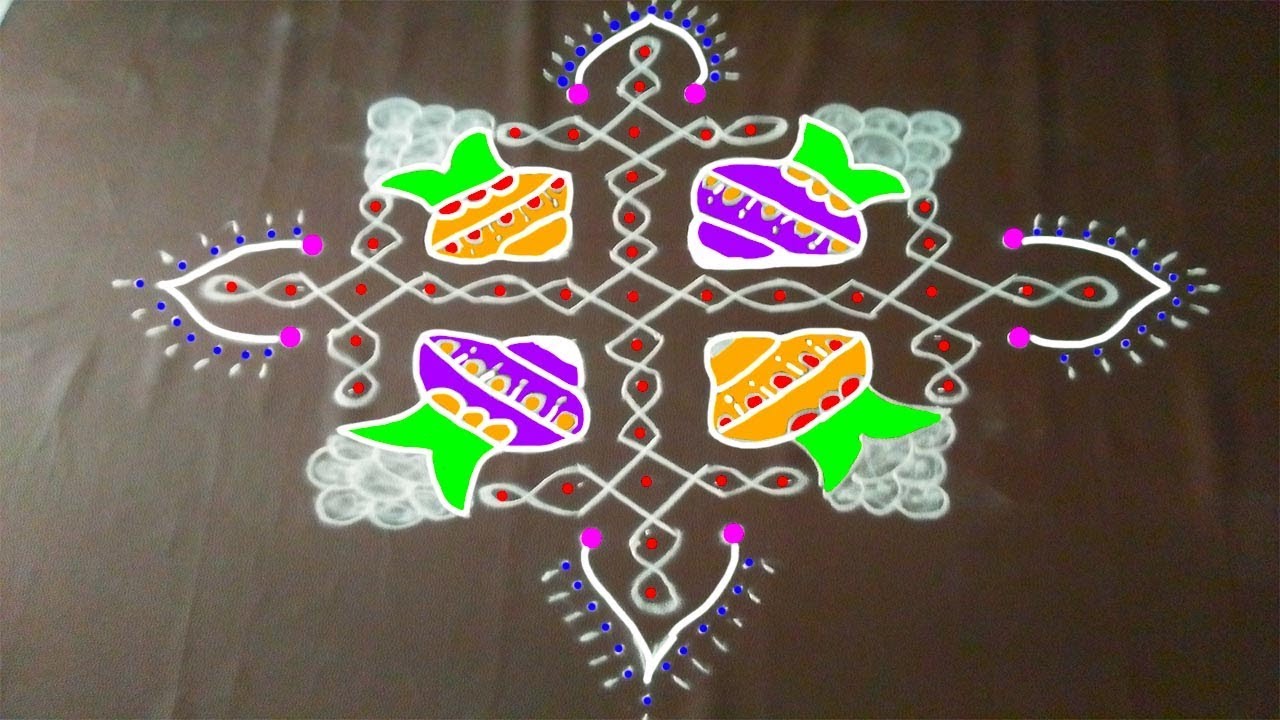 2018 sankranthi rangoli designs with 13x1 dots| sankranthi rangoli ...