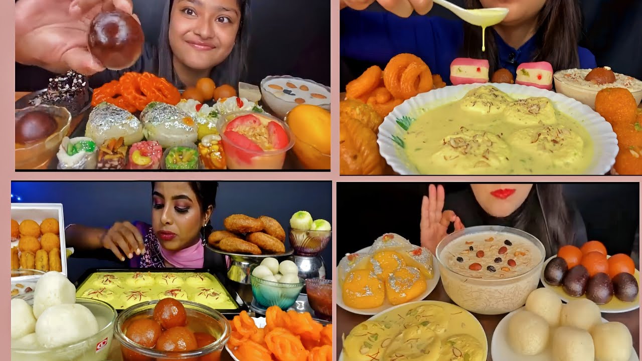 Indian Sweets Eating Compilation 2X Speed - YouTube