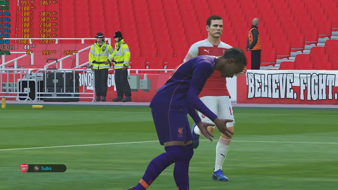 Pro Evolution Soccer 2019(PES 2019)Gameplay Test AMD RYZEN 3 2200U Vega ...