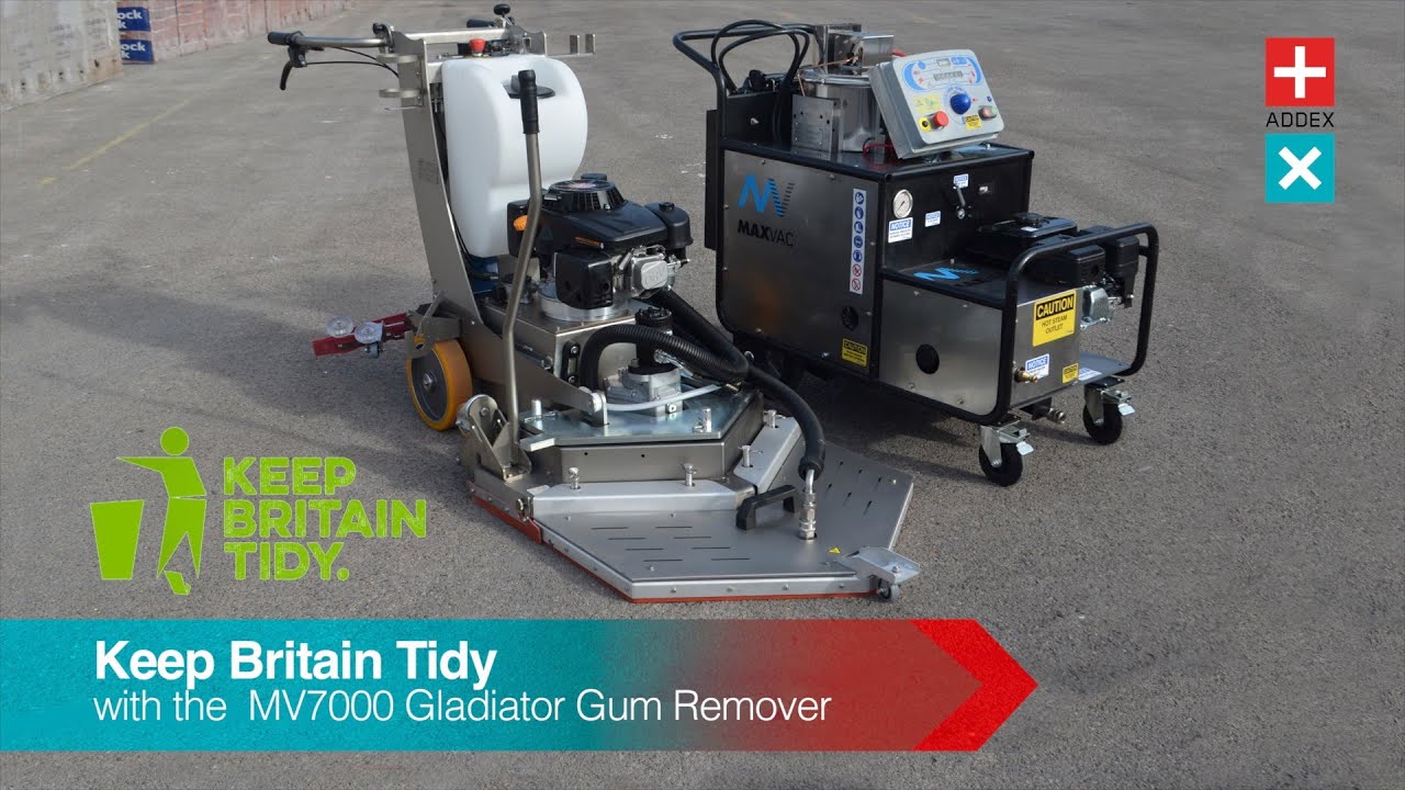 Keep Britain Tidy & Addex Urban - MV7000 Gladiator Gum Remover - YouTube