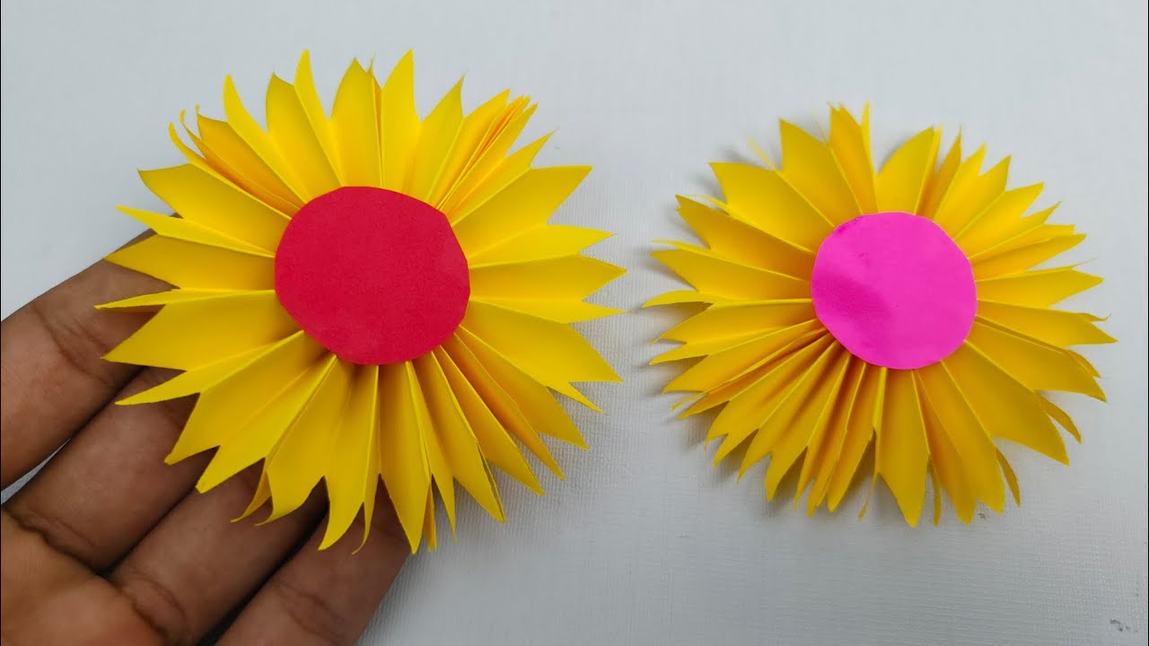 Tutorial Membuat Origami Bunga Matahari Cantik DIY - YouTube