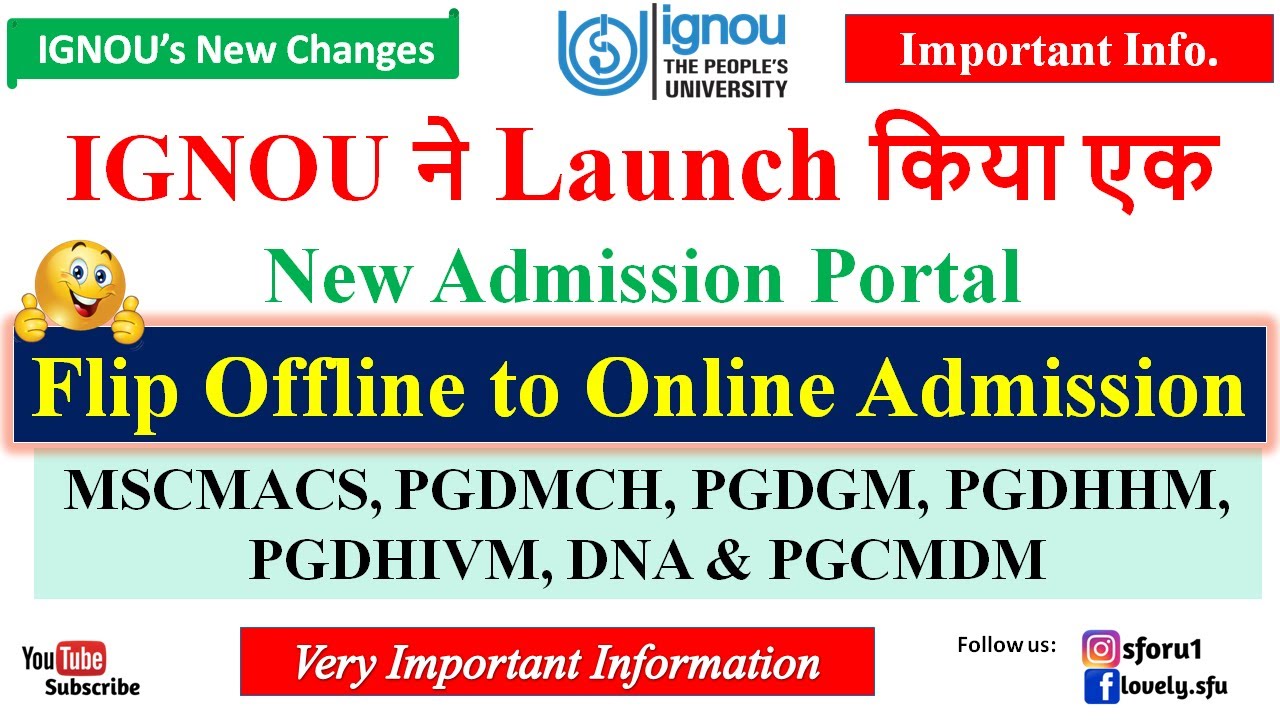 IGNOU New Admission Portal Launched For Merit-Based Programmes | Fixed ...
