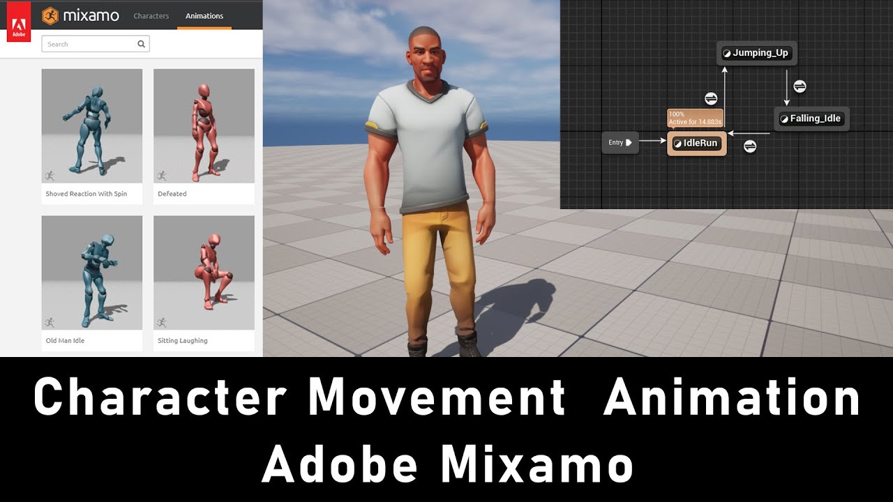 Character Movement Animation Unreal Engine 5 Adobe Mixamo - YouTube