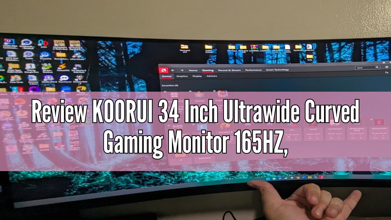 Review KOORUI 34 Inch Ultrawide Curved Gaming Monitor 165HZ, 1ms, 1000R ...