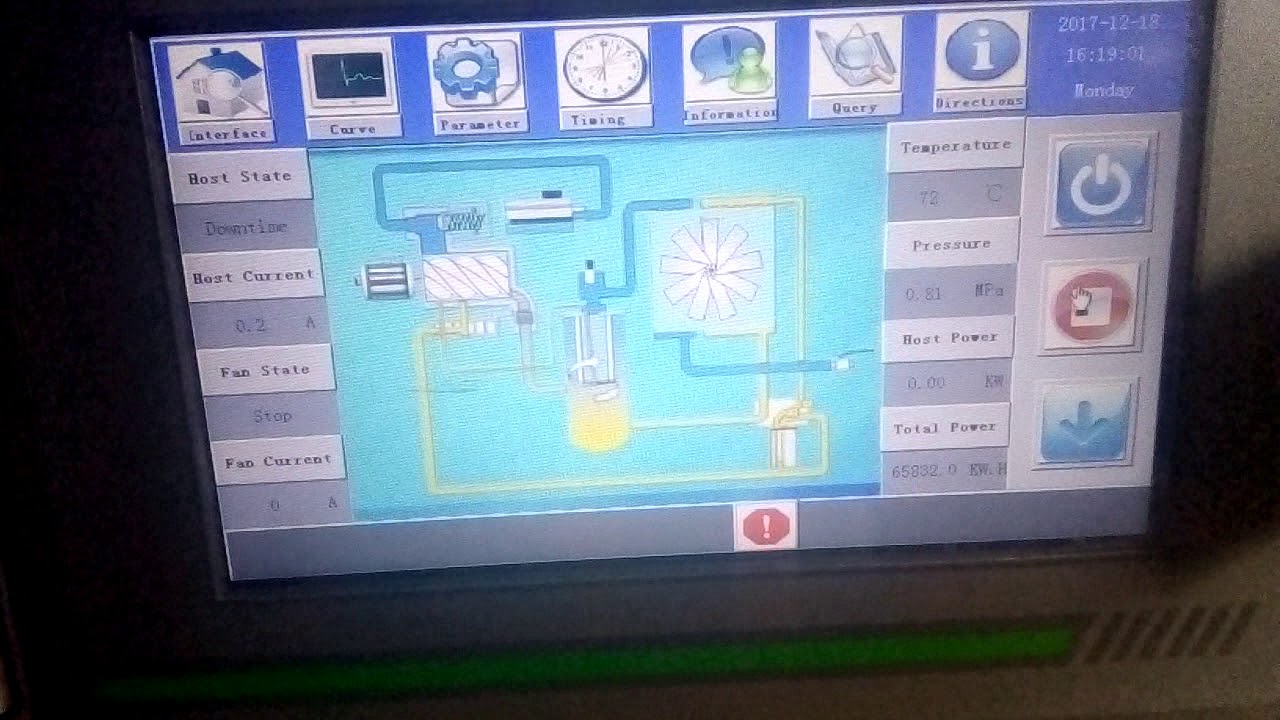 Screw Air Compressor Den Air HMI Control DVA 37 - YouTube