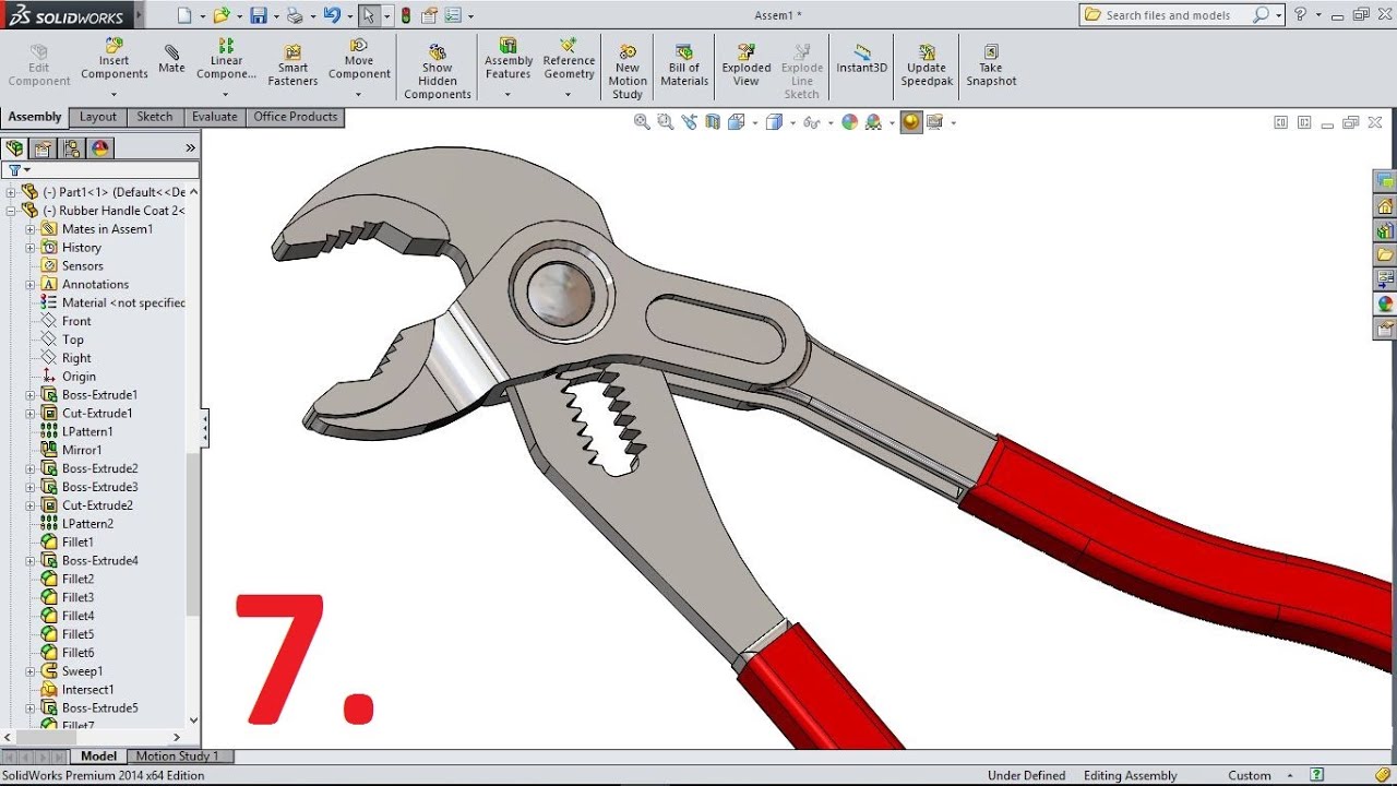 SolidWorks Tutorial Wrench 7.Rubber Handle cover1 - YouTube