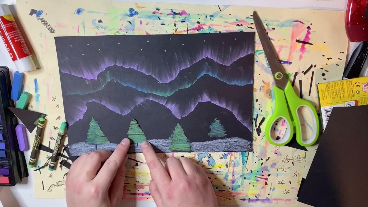 Chalk Pastel Winter Landscape - YouTube
