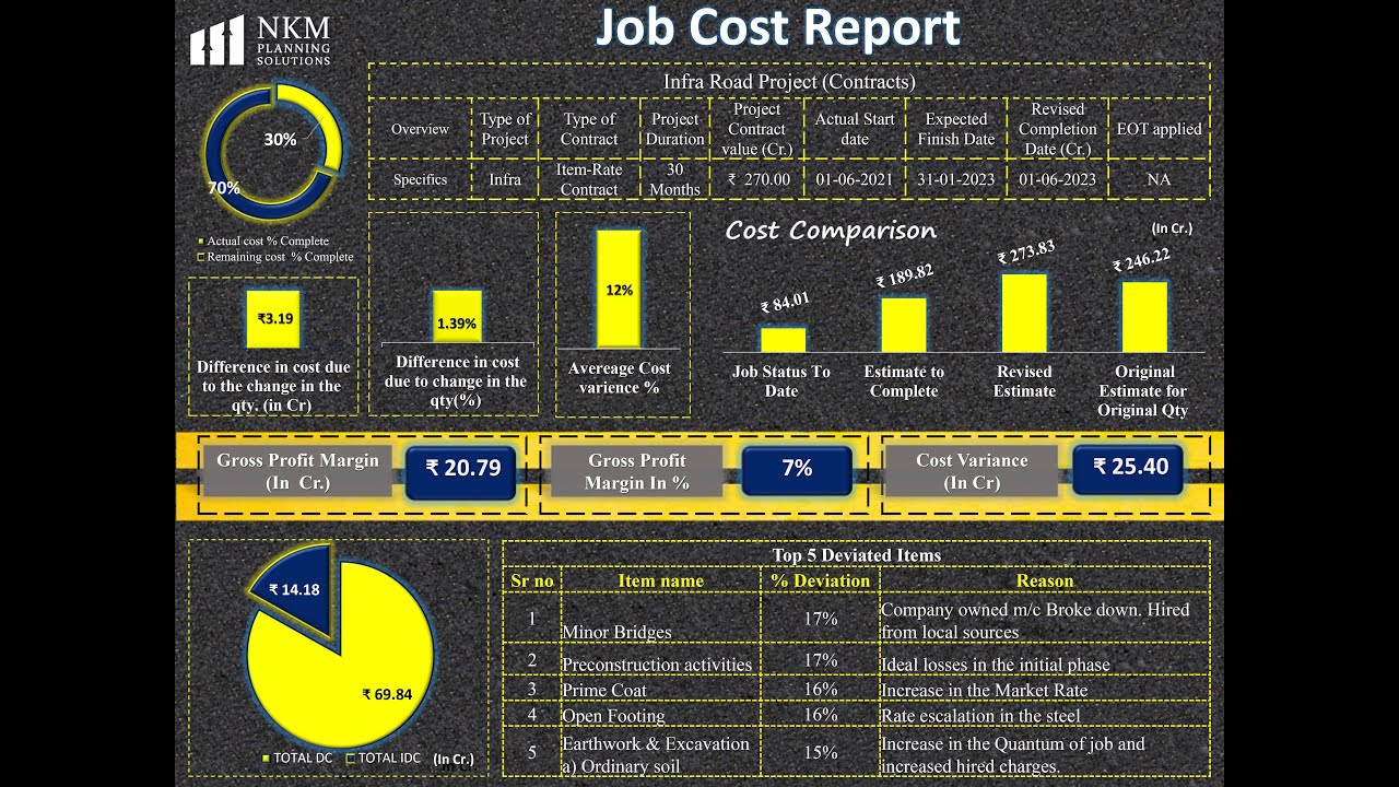 Project Job Cost Report Dashboard - YouTube