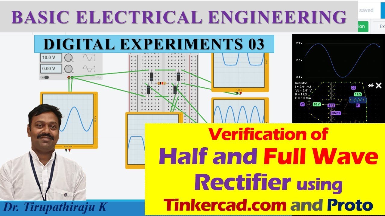 BEE614 Verification of Half and Full Wave Rectifier using Tinkercad and ...