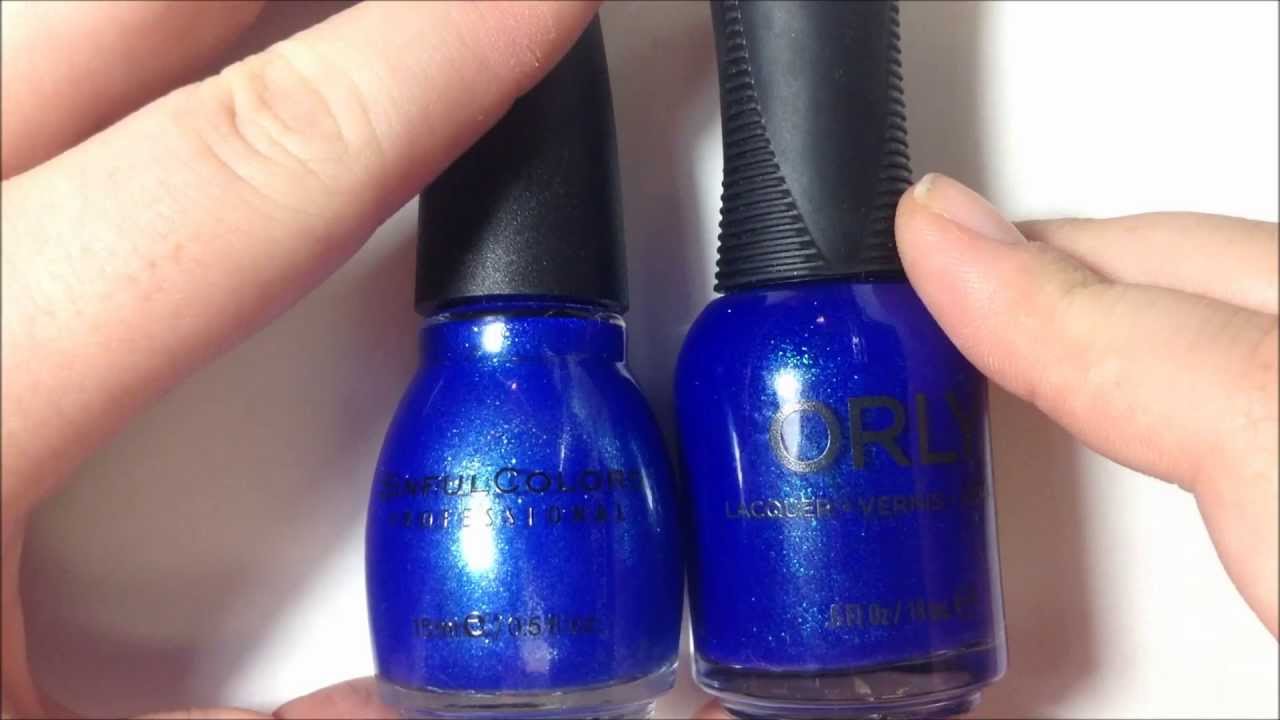 Sinful Colors Blue by You & Orly Royal Navy Comparison - YouTube