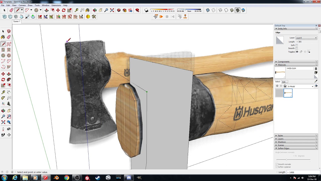 Speed Axe Creation Sketchup - YouTube