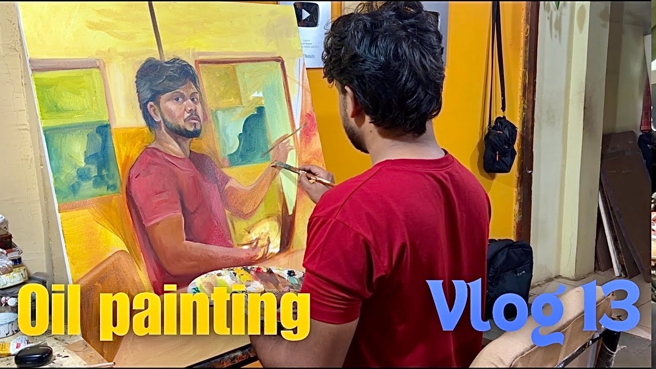 Back pain while Oil painting 🥲 - YouTube