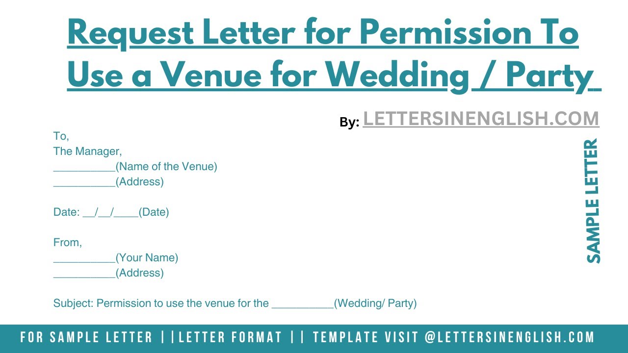 Request Letter for Permission To Use a Venue for Wedding Party - YouTube