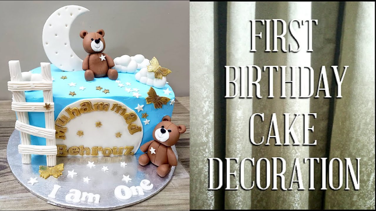 First Birthday Cake Design for Baby Boy | Eva's Bakes - YouTube