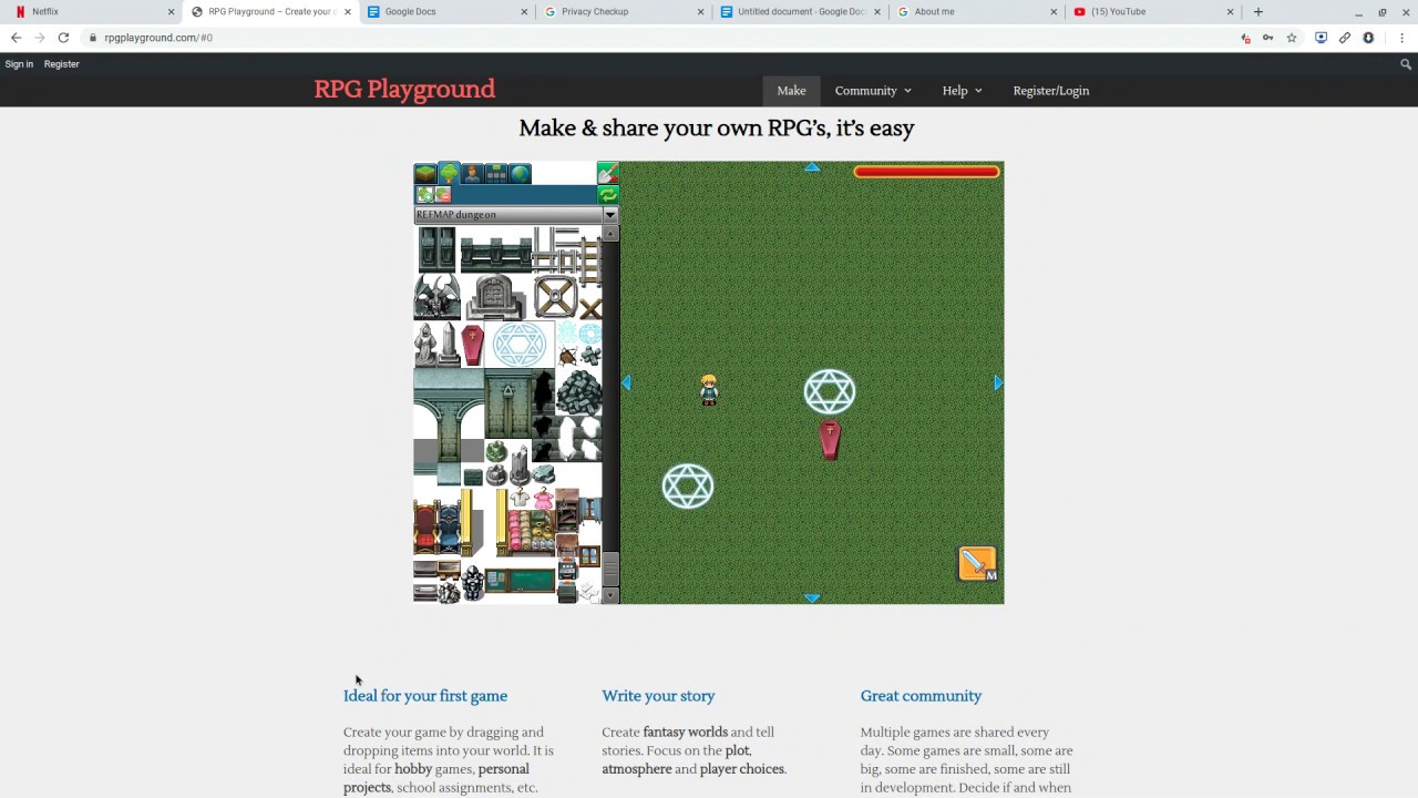 How to make a RPG on RPG Playground - YouTube