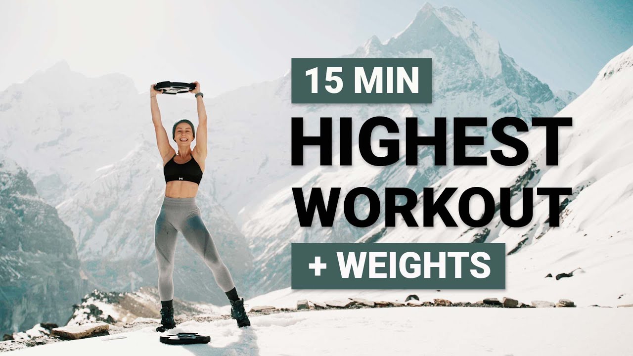 15 MIN FULL BODY WORKOUT | + Weights | Highest Workout Of The World ...