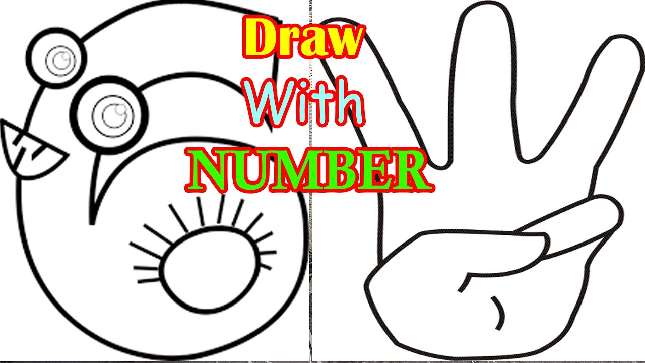 Draw pictures using numbers 1 to 10 || How to draw with number || step ...