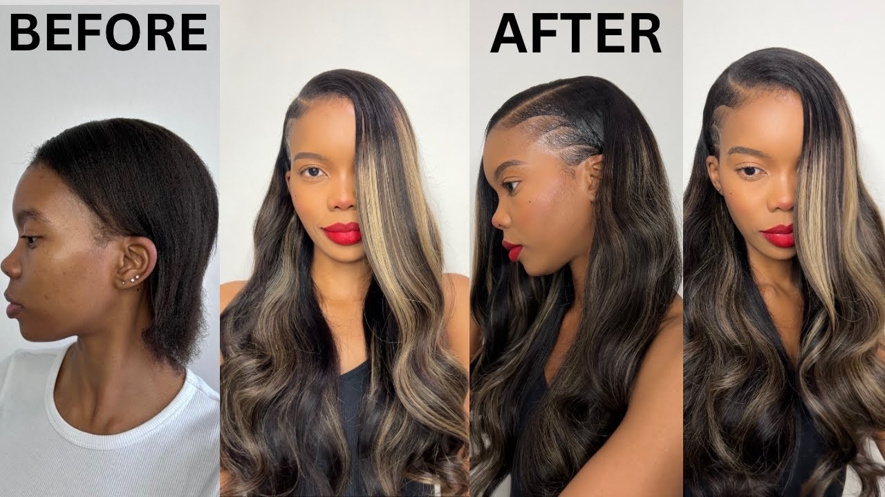 How to do a side part quickweave for beginners - YouTube