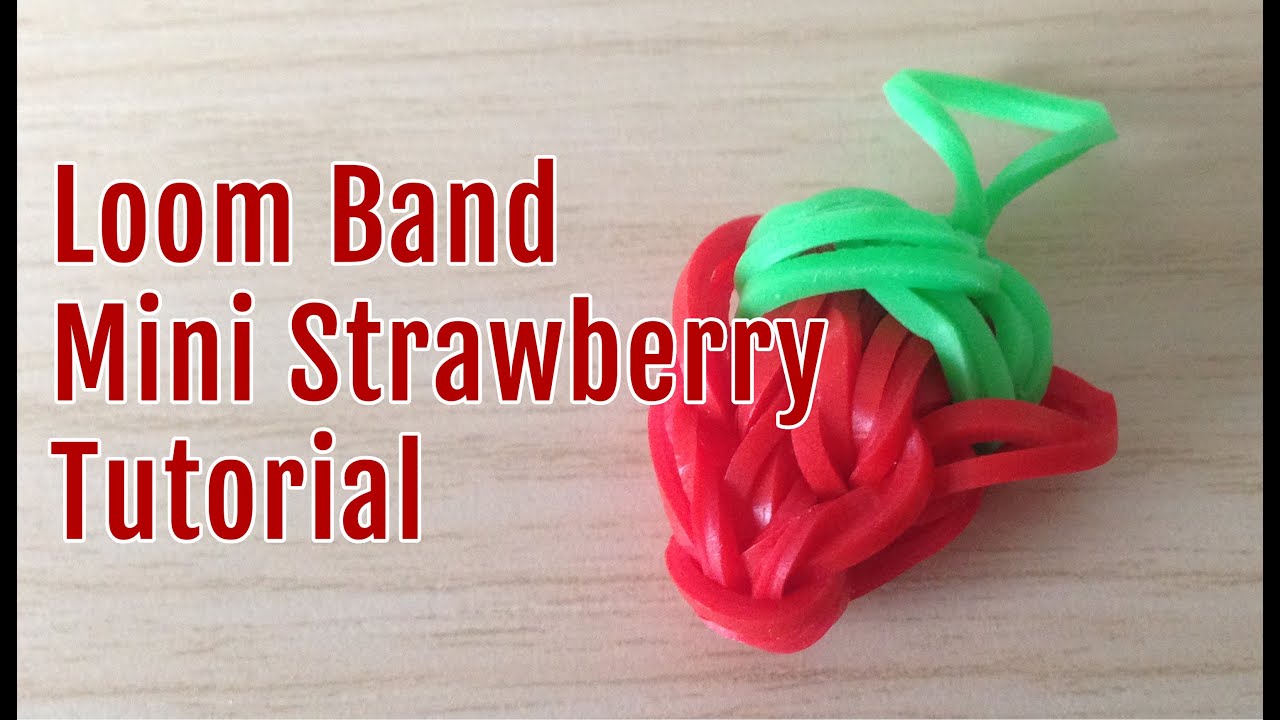 Making a loom bands mini strawberry fruit charm - YouTube