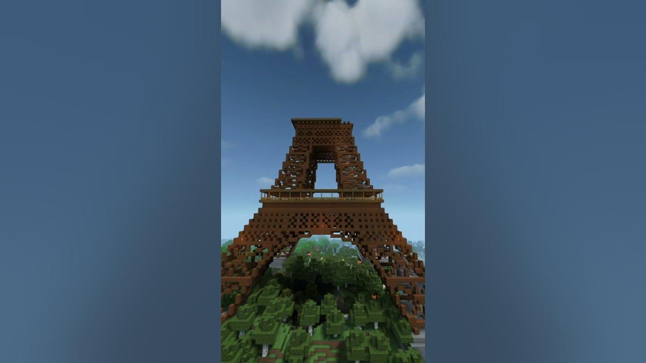 Minecraft AI build Eiffel Tower - YouTube