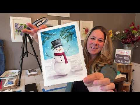 Let’s paint a Snowman ( easy beginner watercolor step-by-step) - YouTube