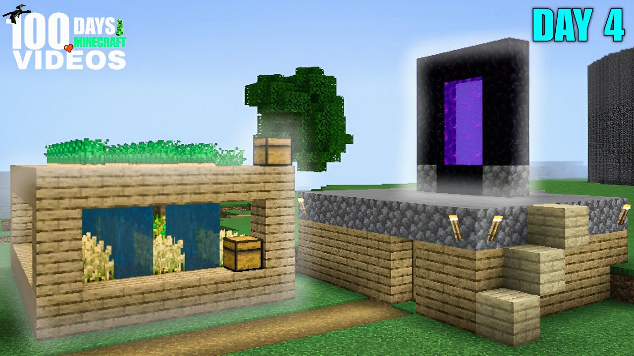 EXPANDING MY FARM AND BUILT NETHER PORTAL IN MINECRAFT ।। DAY 4 ...