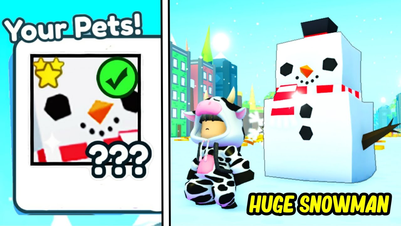 AKU DAPET HADIAH ULANG TAHUN HUGE SNOWMAN GRATIS DI PET SIMULATOR X ...