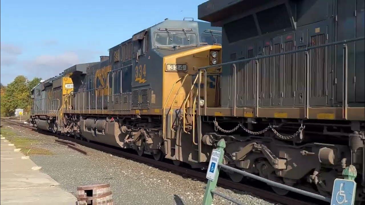 CSX Q427 through Palmer MA October 19 2023 with a SD40-2 leader with CSX Safety train equipment ...