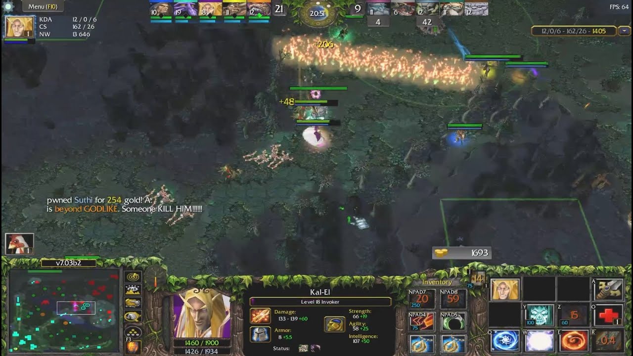 DOTA 1 Invoker Karl Beyond GODLIKE #19 - YouTube