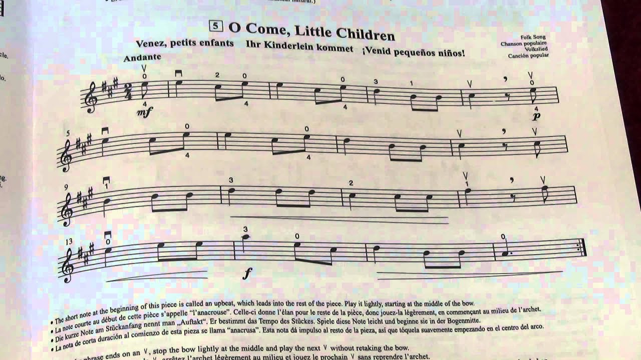 O Come, Little Children - Suzuki Book 1 - Music Sheet ad Play Along ...
