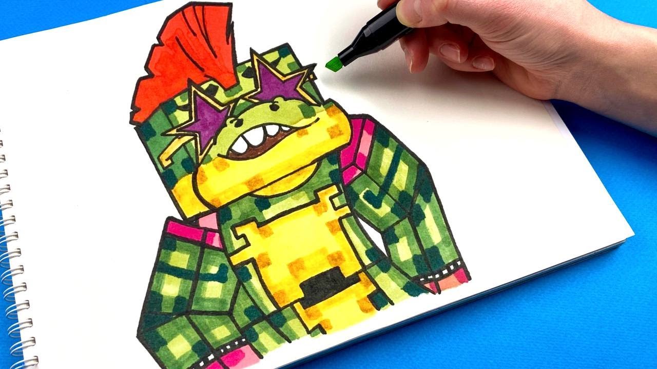 How To Draw GLAMROCK MONTY In Minecraft Style. Character FNaF Security ...