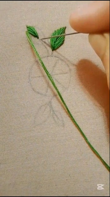 basic hand embroidery।। leaf stitch।। #short - YouTube