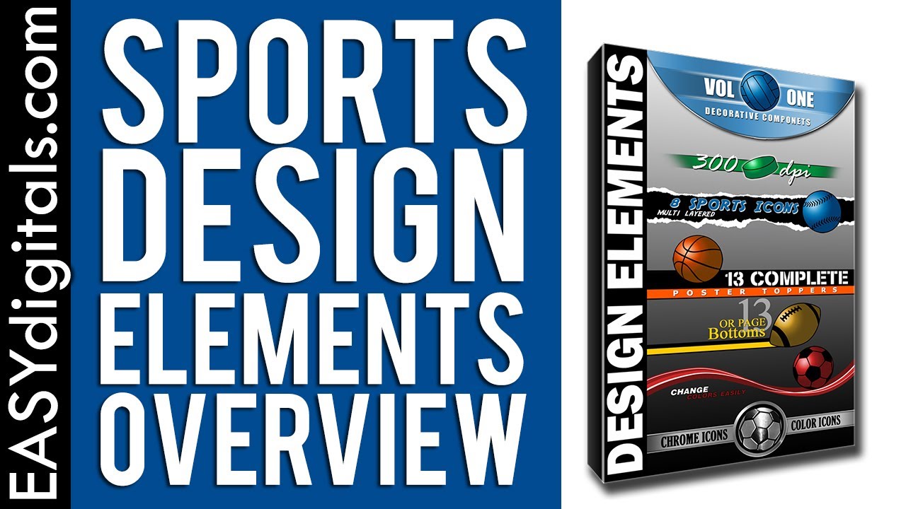 Sports Design Elements Drag and Drop for Photoshop & Elements Overview ...