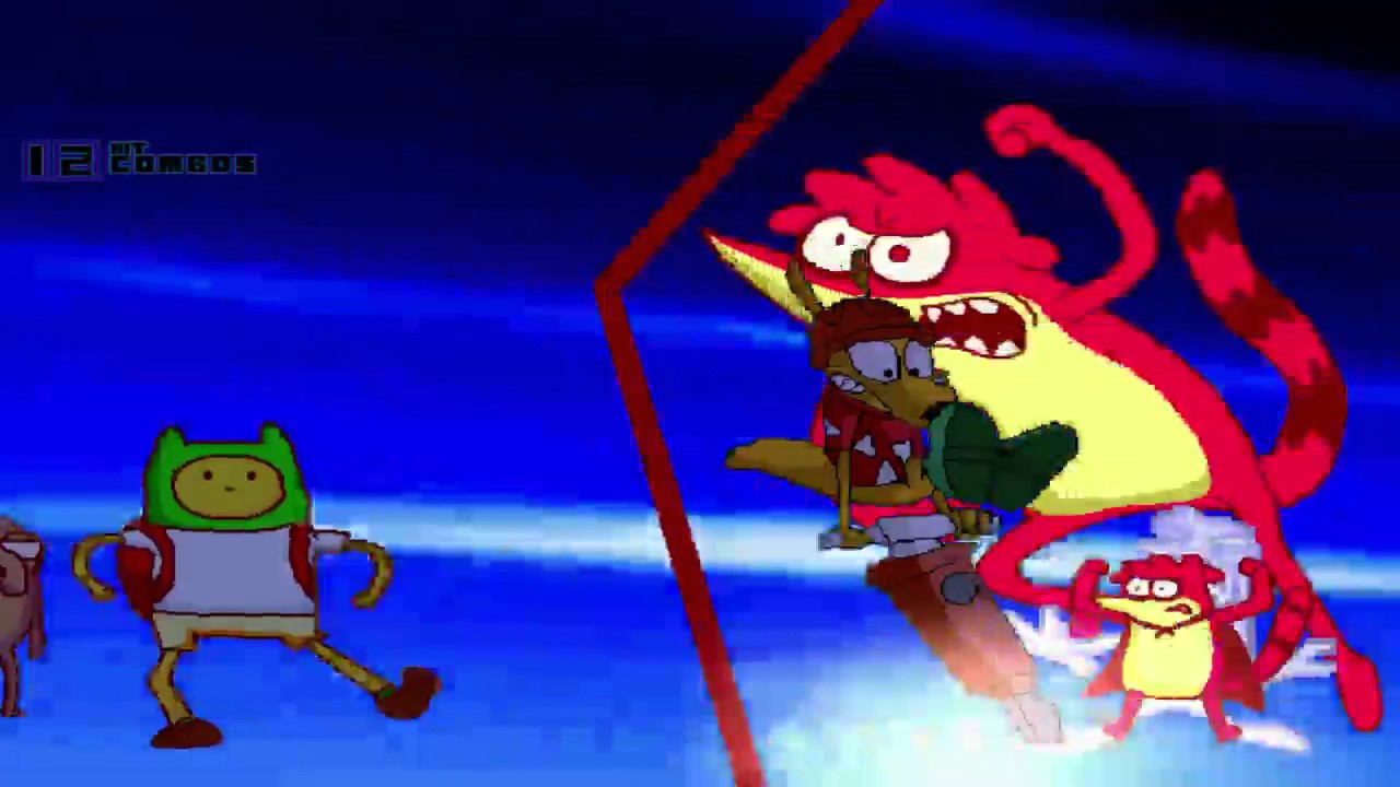 Mugen battle Finn and Rocko vs Ren and Rigby - YouTube