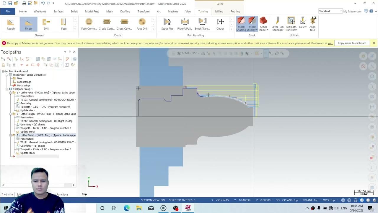( Mastercam 2022 Lathe ) CAD & CAM Tutorial (6) - YouTube