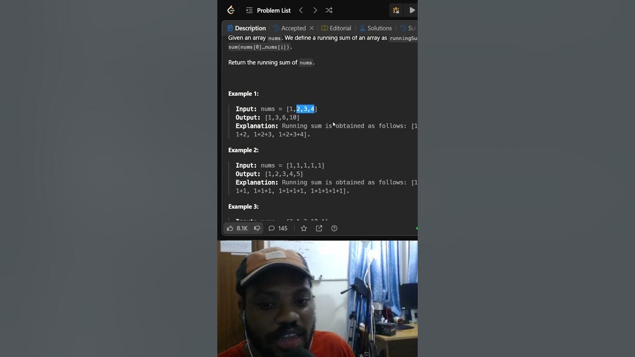Running Sum of 1d Array - Leetcode 1480 - Arrays (Python) #coding #dsa ...