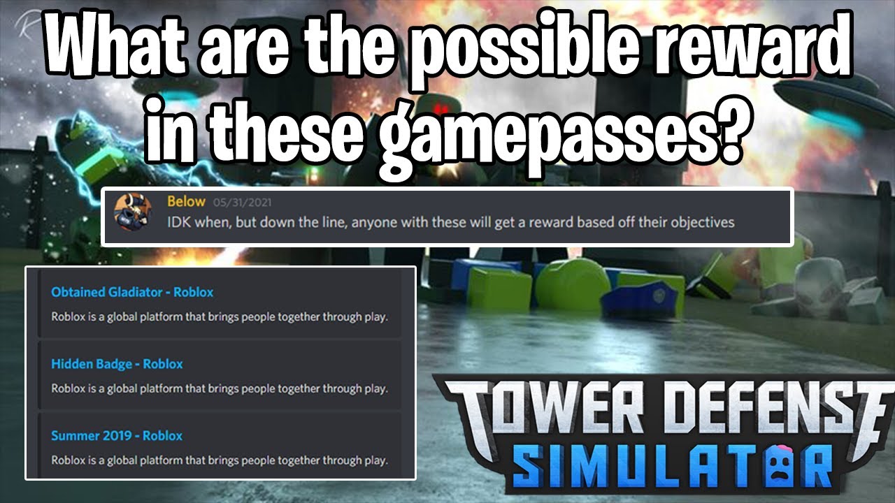 What are the possible rewards in these gamepasses? | Tower Defense ...