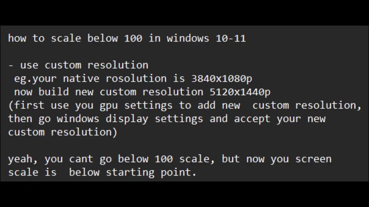 how to scale below 100 in windows 10 11 - YouTube