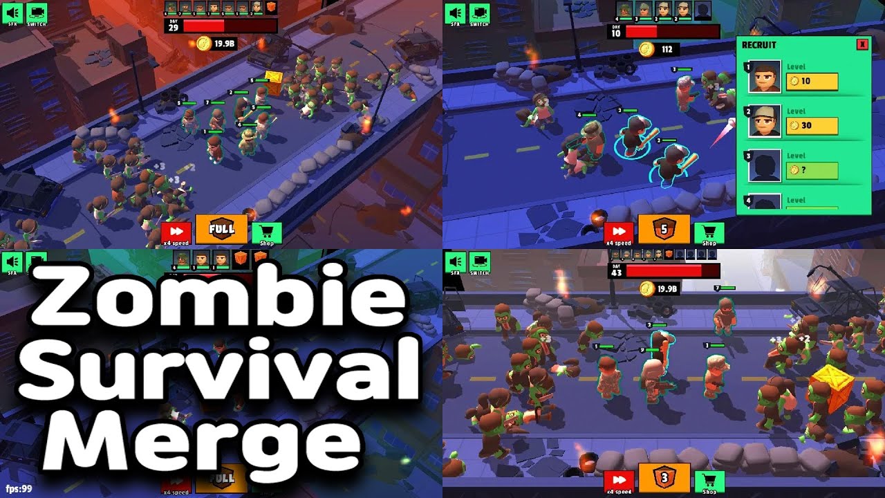 Zombie Survival Merge - 게임플레이 영상 [모바일게임] - YouTube