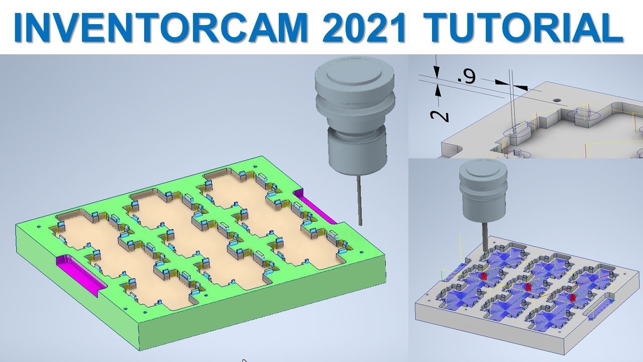 InventorCAM 2021 Tutorial #45 | Mill 2D Machining - JIG Aluminium - YouTube