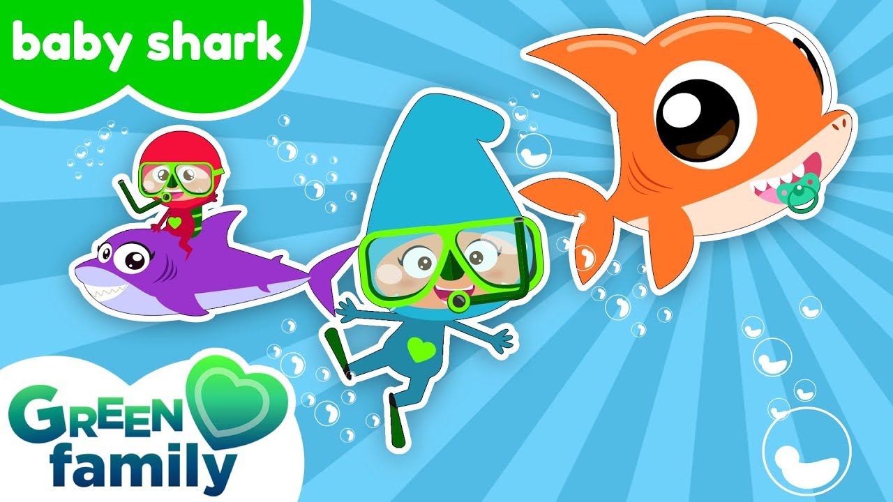 🐠 BABY SHARK 🦈 | Nursery Rhymes in ENGLISH | Green Family Kids Songs ...